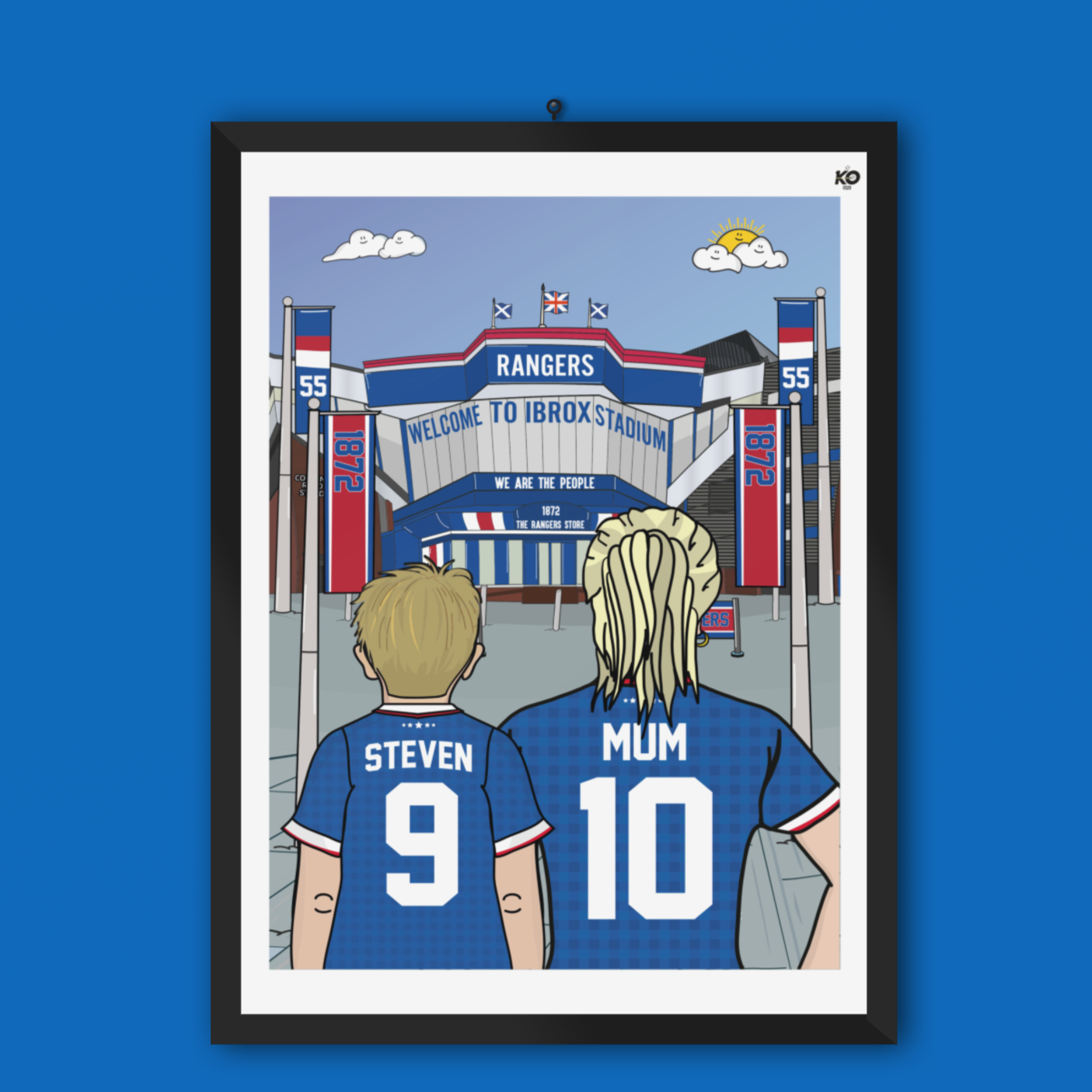 Glasgow Rangers FC - Personalised Woman & Boy Ibrox Football Gift print ...