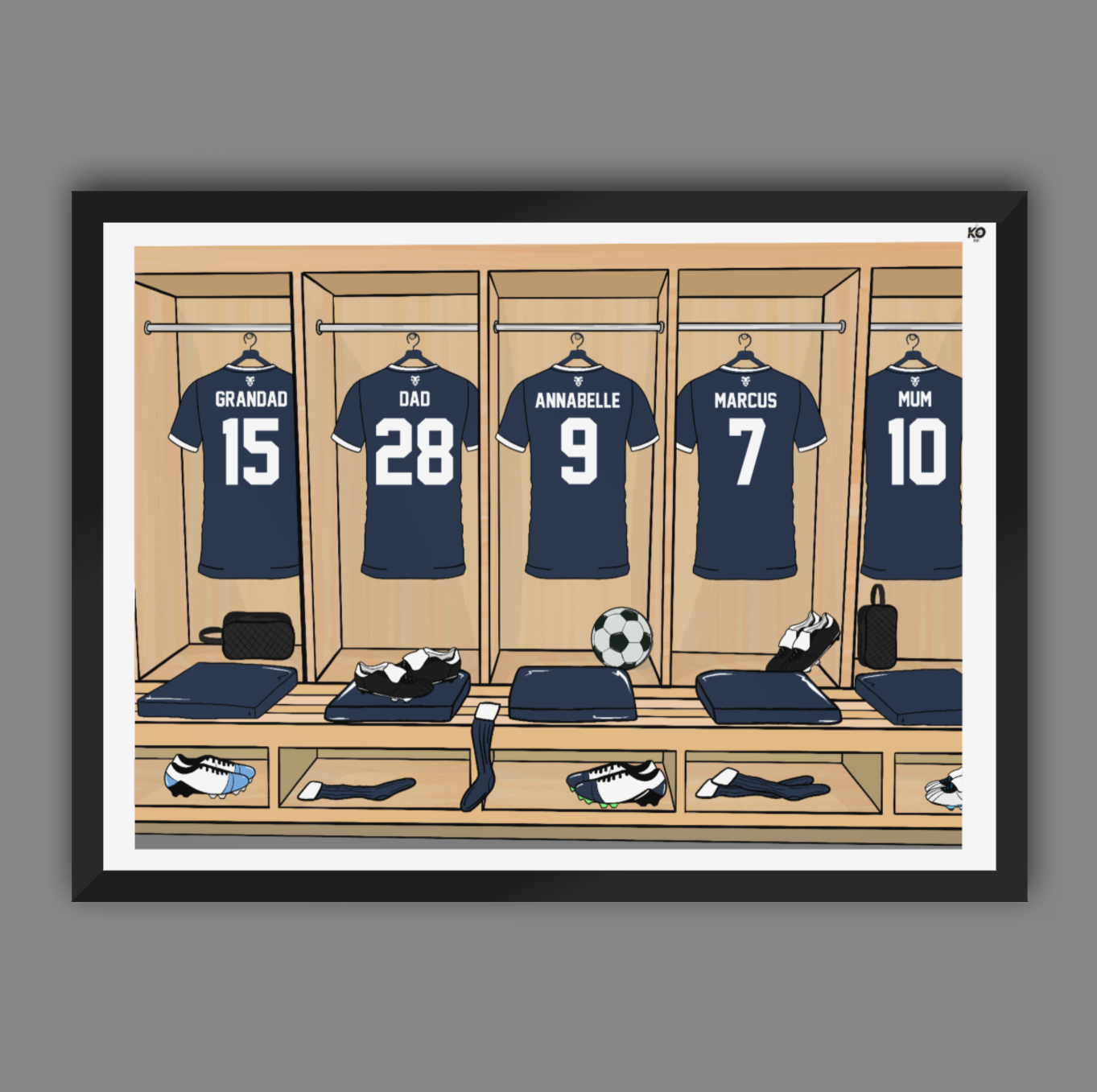 MILLWALL - Print Personalised 5 a Side Locker Room The Den MFC Gift ...