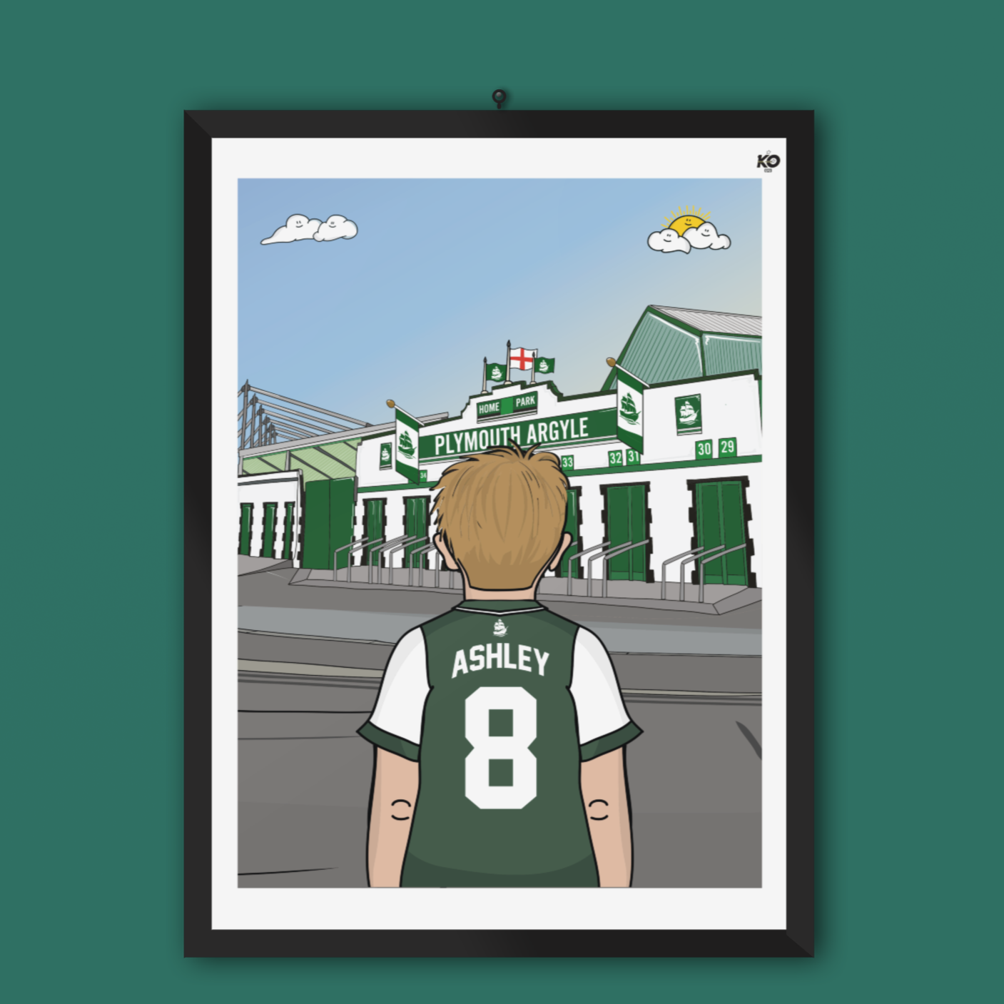 Plymouth Argyle - Personalised Teen Lad / Boy Pilgrims Gift PAFC print ...